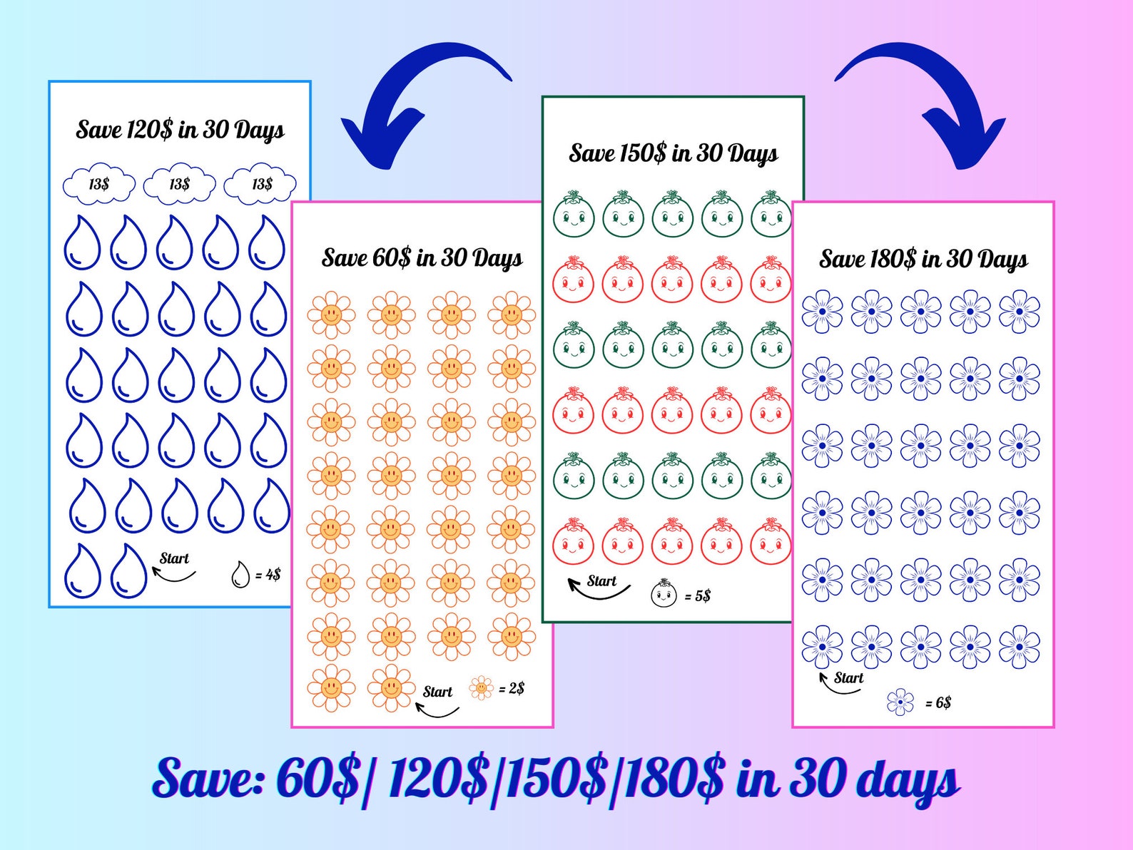 Savings Challenge, Savings Challenge Printable, Saving Challenge ...