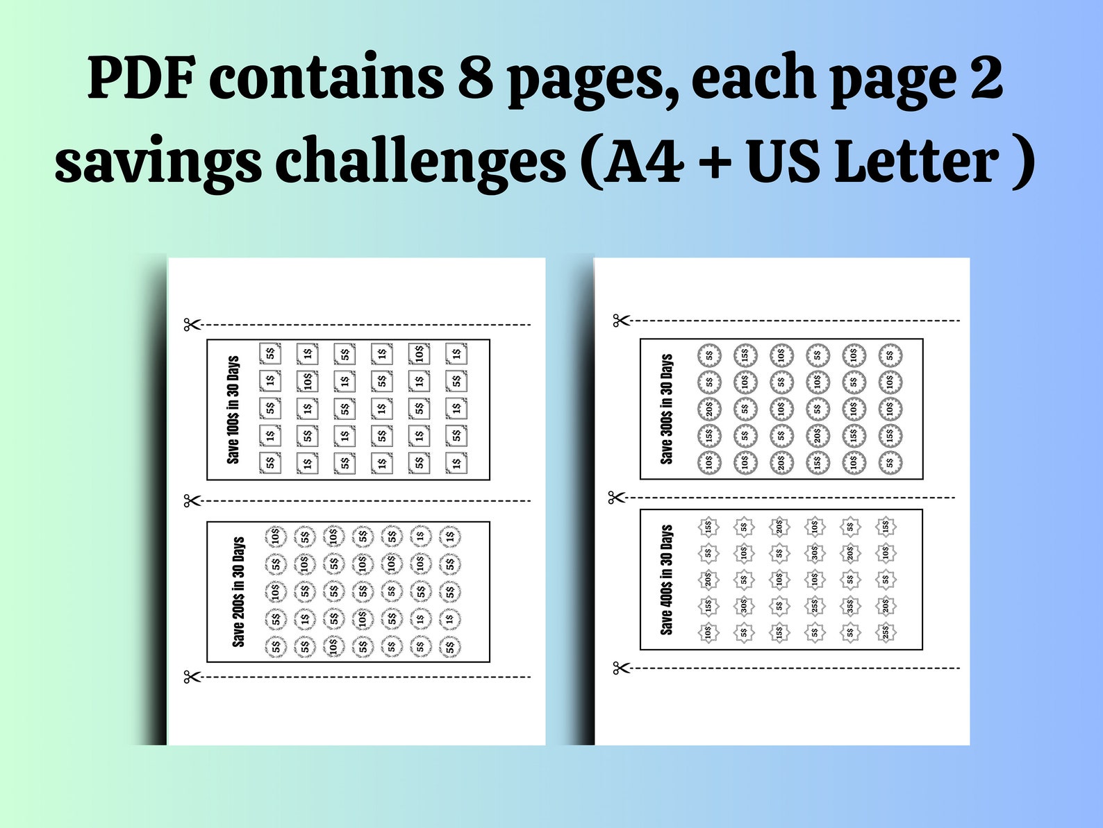 Saving Challenge Printable Printable Saving Challenge - Etsy