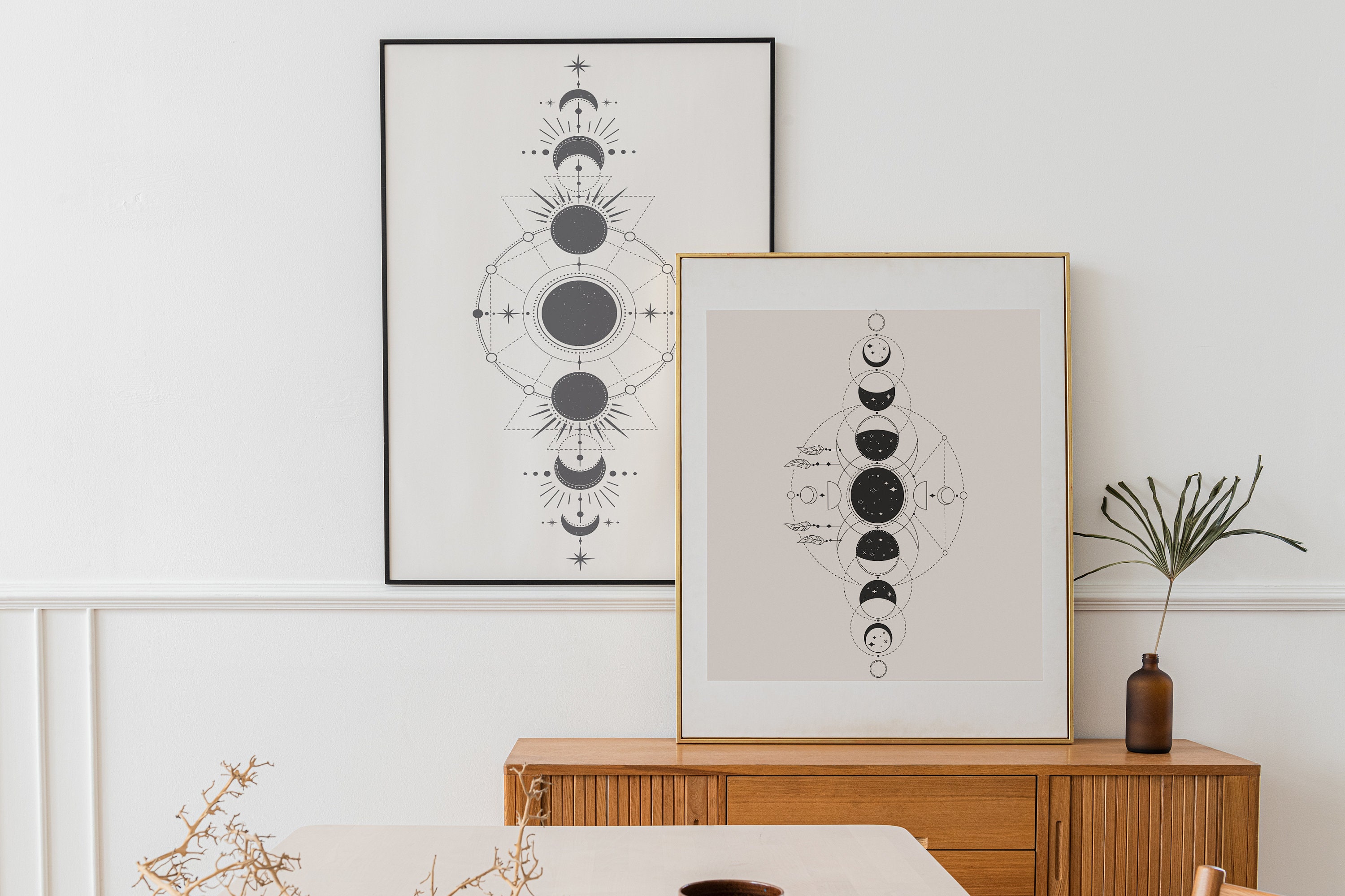 Moon Phases Wall Art Printable Moon Phase Wall Hanging - Etsy