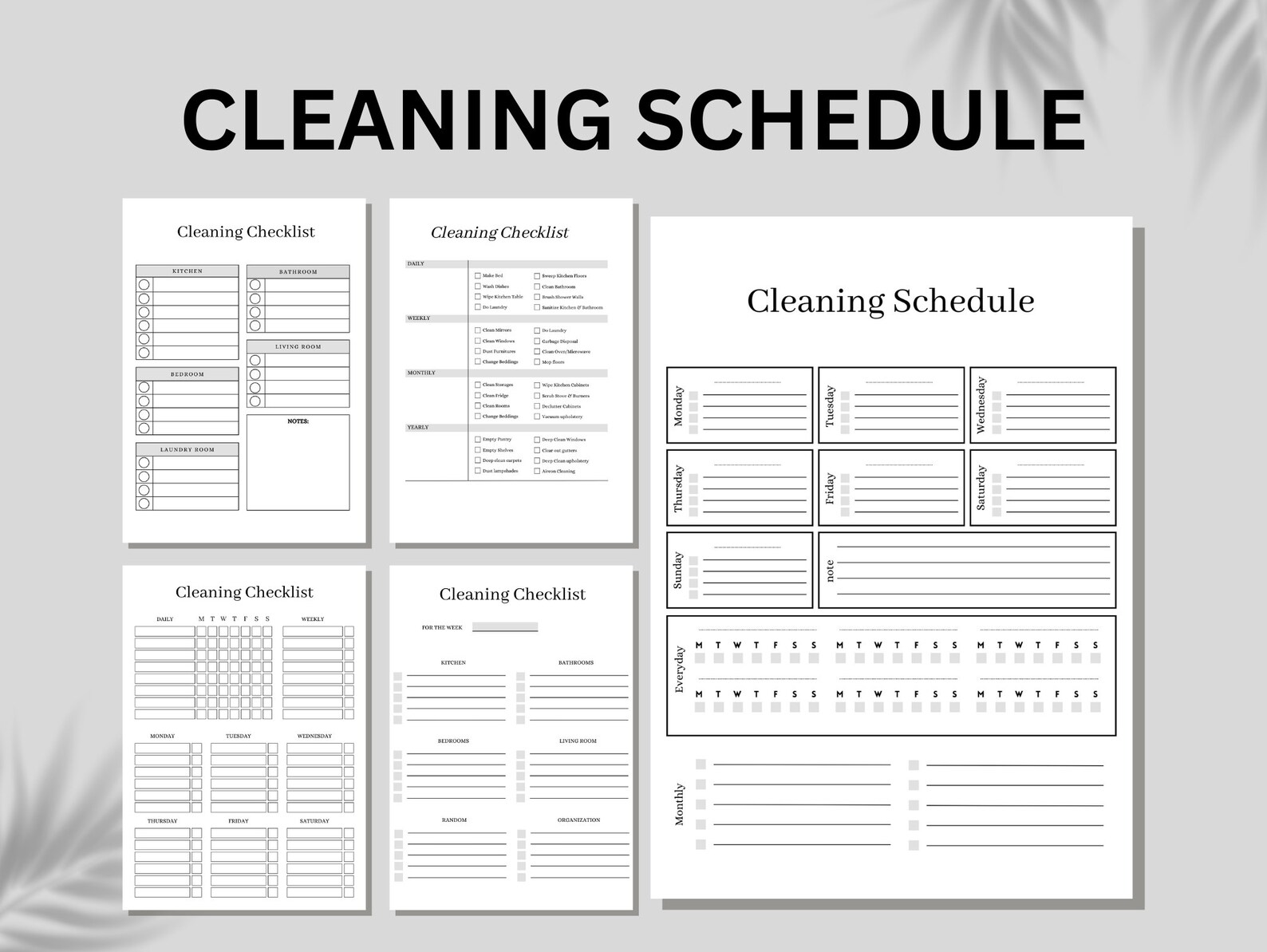 Chores Chart Printable, Cleaning Schedule, Cleaning Planner, Cleaning ...
