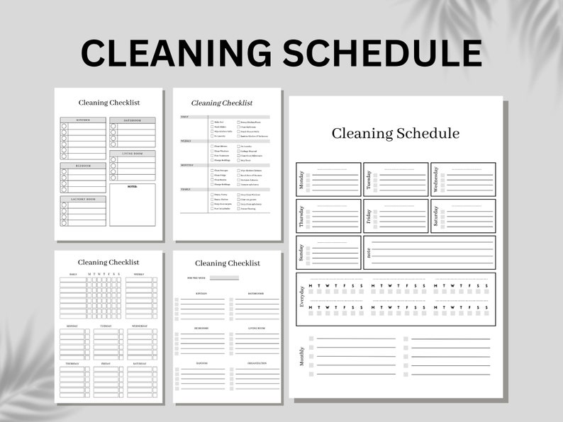 Chores Chart Printable, Cleaning Schedule, Cleaning Planner, Cleaning ...