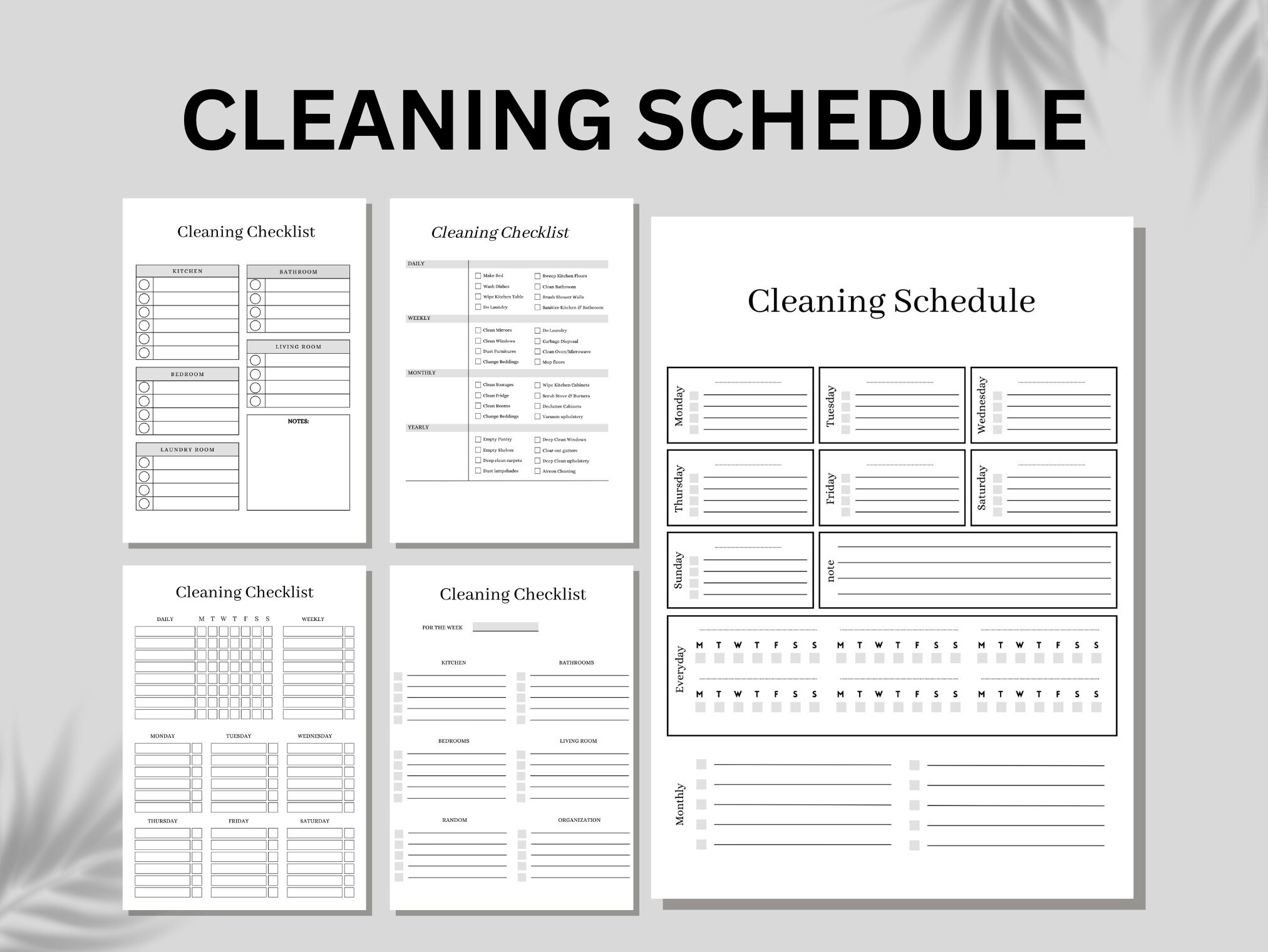 Chores Chart Printable, Cleaning Schedule, Cleaning Planner, Cleaning ...