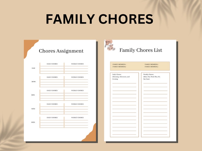 Chores Chart Printable, Cleaning Schedule, Cleaning Planner, Cleaning ...
