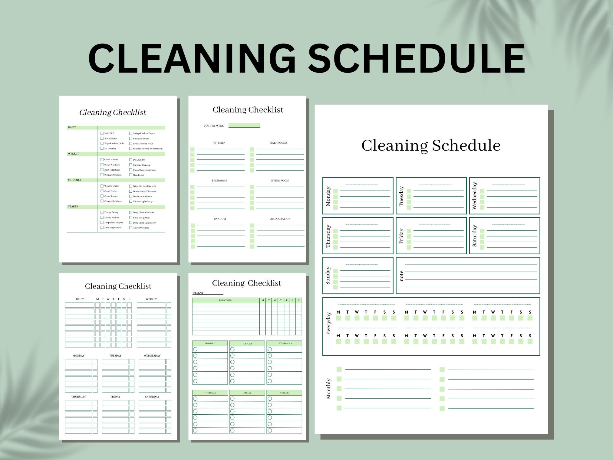 Chores Chart Printable, Cleaning Schedule, Cleaning Planner, Cleaning ...