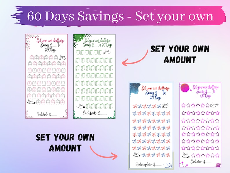 Savings Challenge Printable, Money Saving Challenge Printable, Money ...