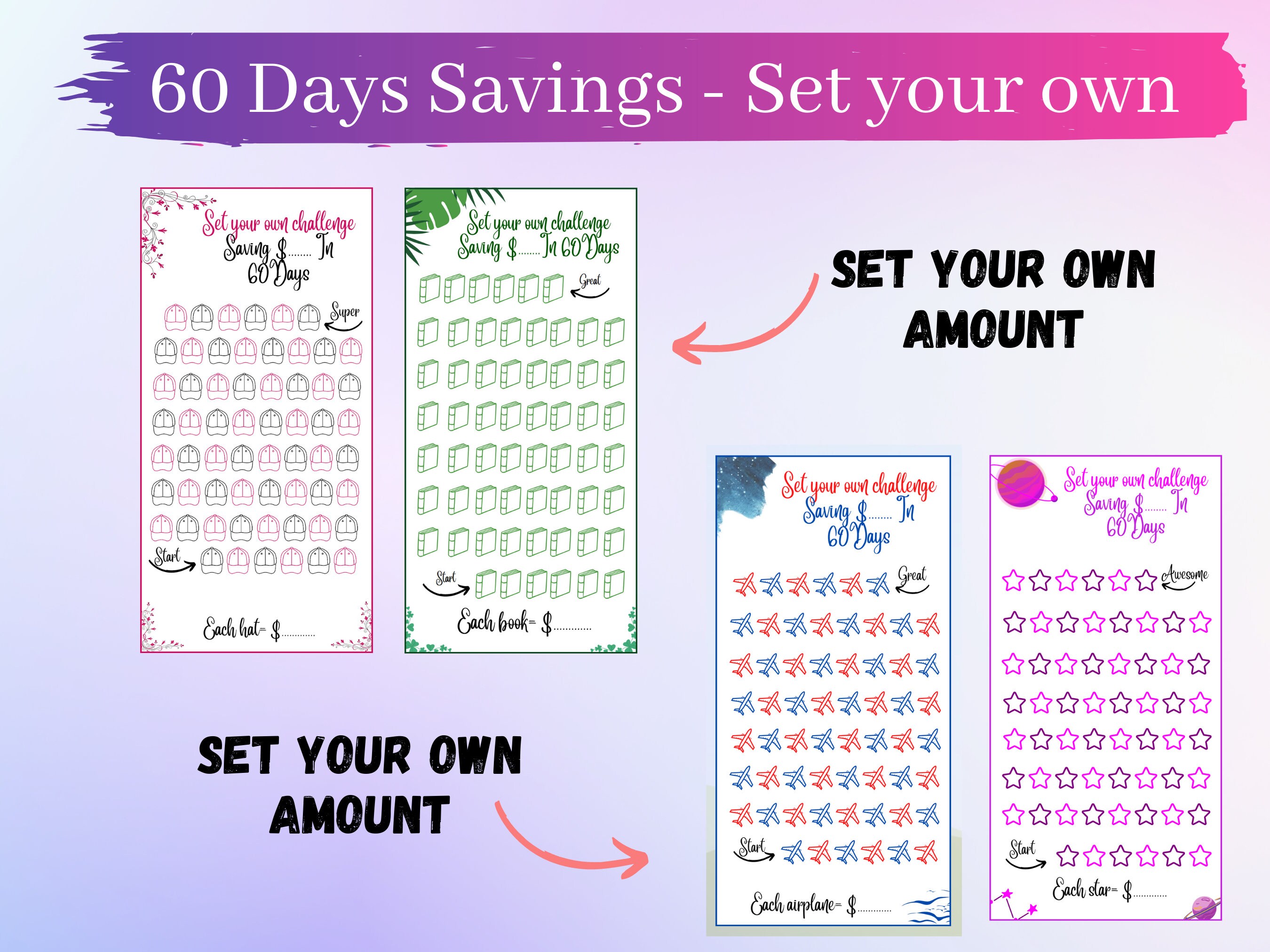 Savings Challenge Printable, Money Saving Challenge Printable, Money ...
