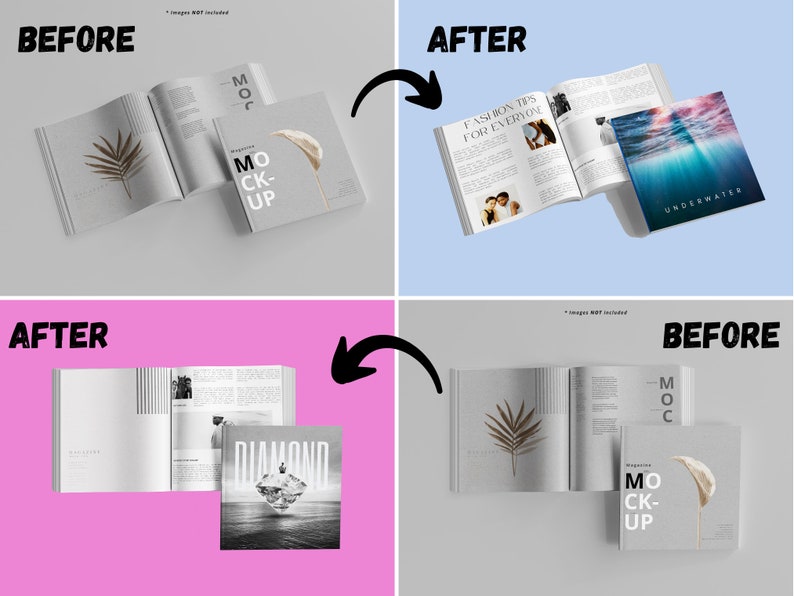Square Magazine Mockup, Square Magazine Mockup PSD, Square Magazine ...