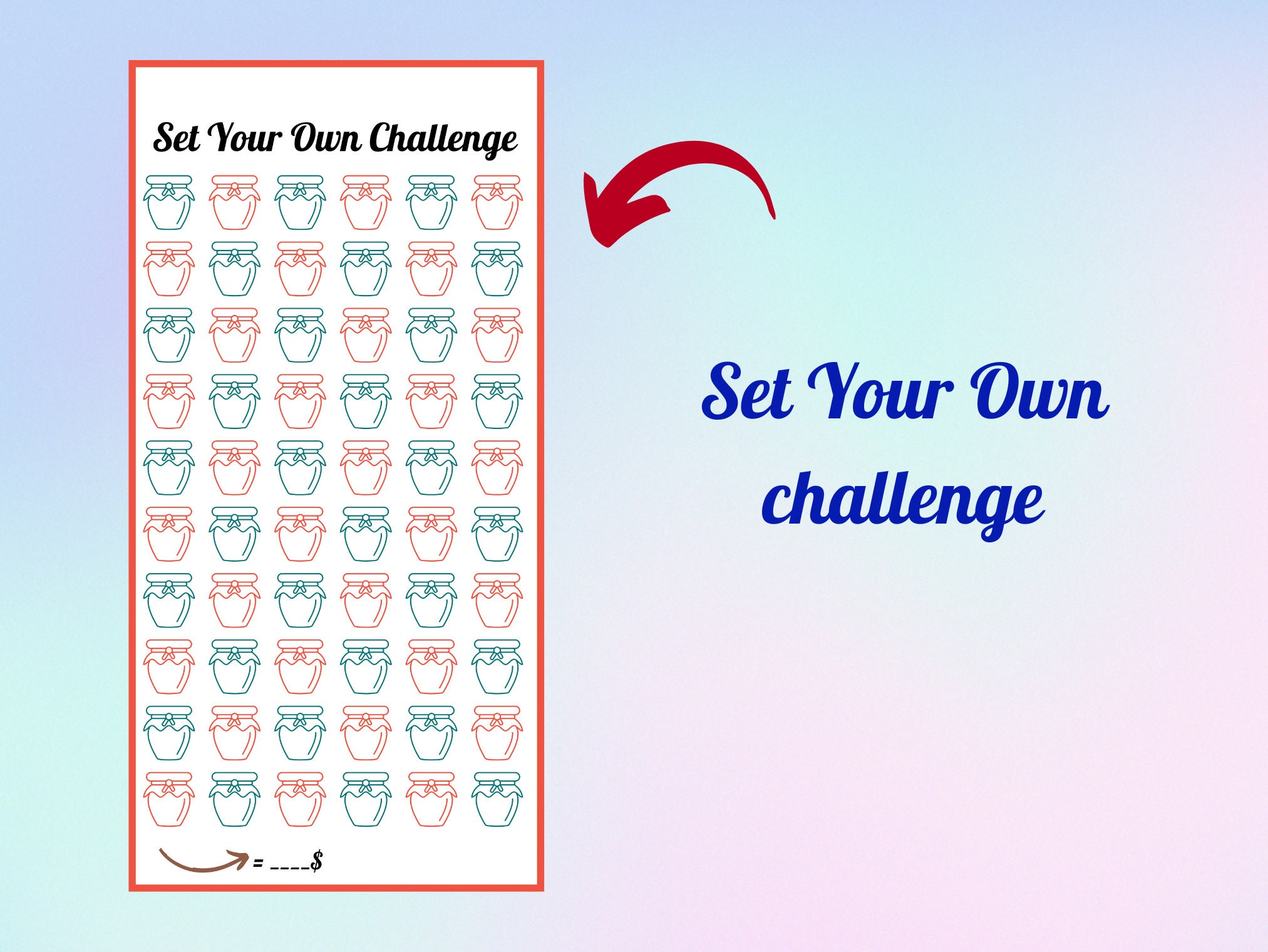 Savings Challenge Savings Challenge Printable Saving - Etsy