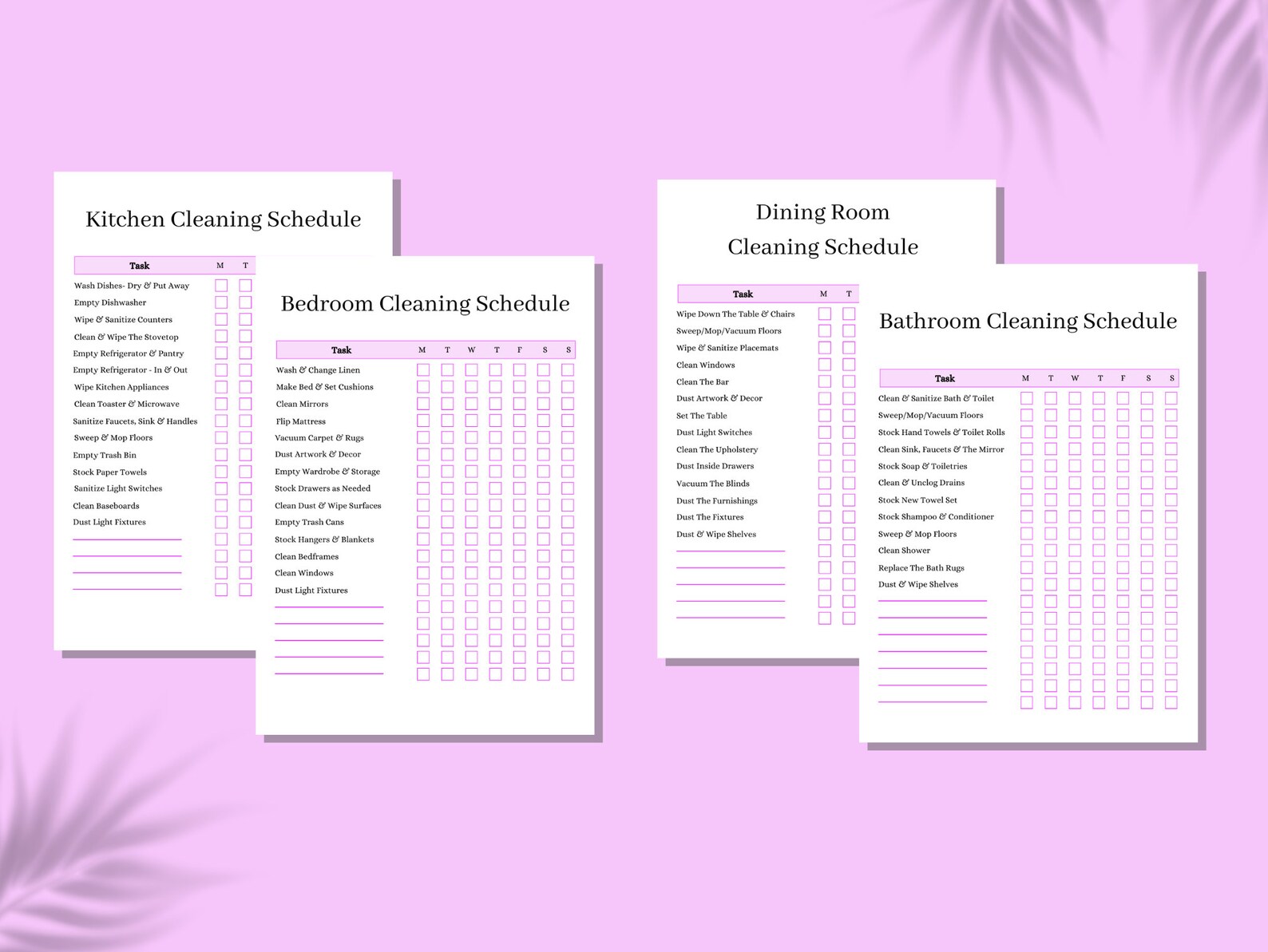 Chores Chart Printable Cleaning Schedule Cleaning Planner - Etsy