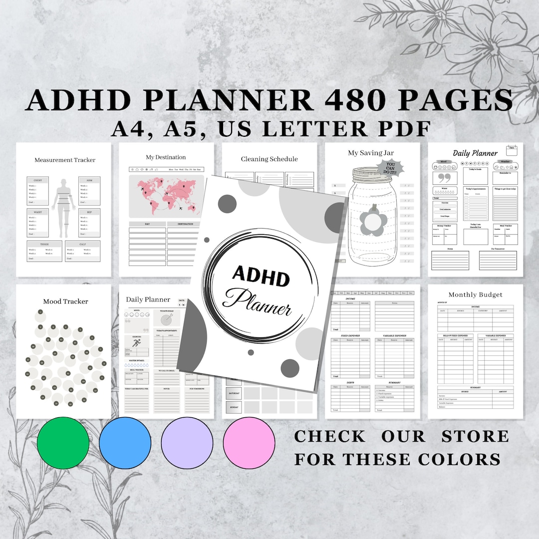 ADHD Adult Planner, ADHD Planner Printable, ADHD Productivity Planner ...