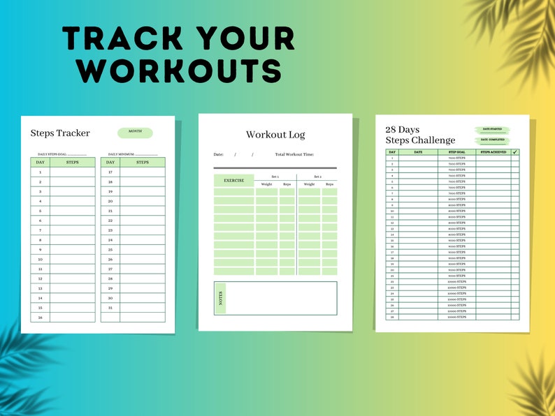 Fitness Planner Printable, Fitness Tracker, Weight Loss Tracker ...