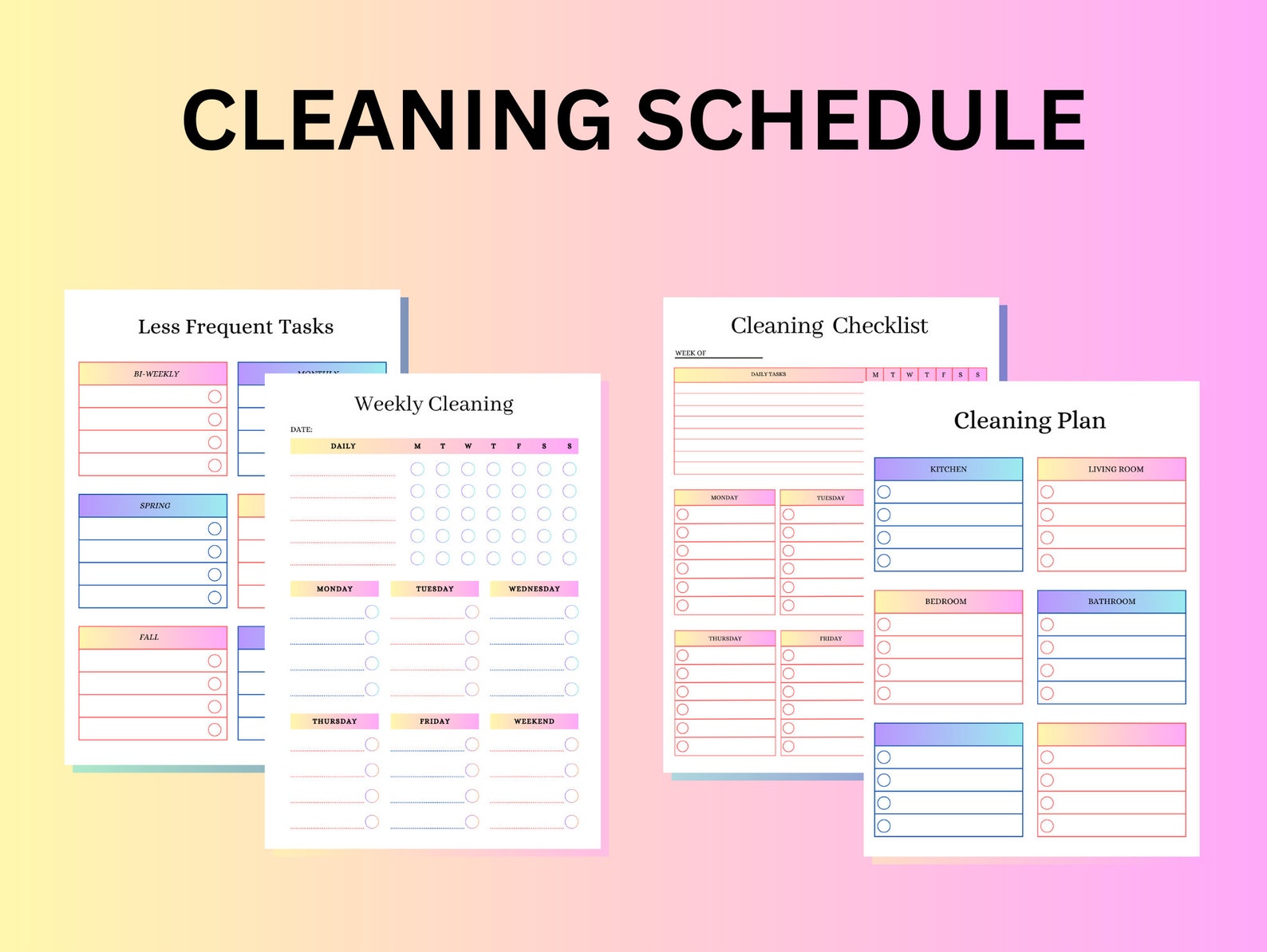Chores Chart Printable, Cleaning Schedule, Cleaning Planner, Cleaning ...