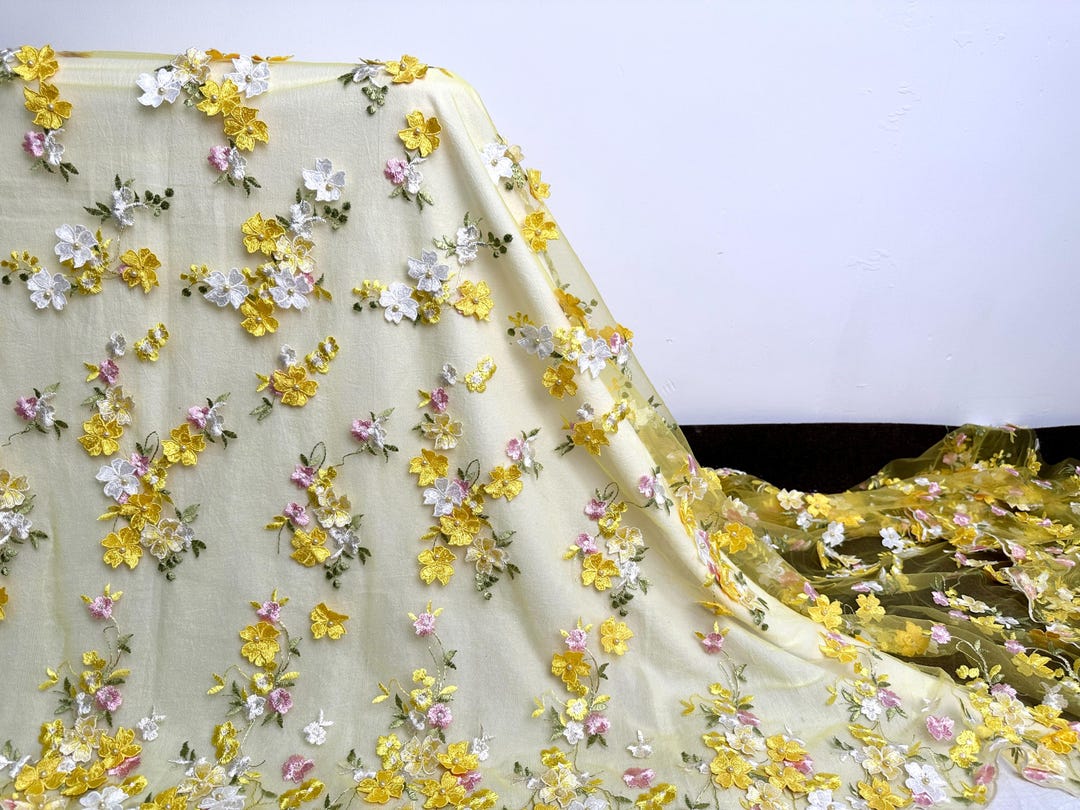 3D Flower Tulle Lace Fabric,prom Dress Fabric,flower Lace Fabric ...