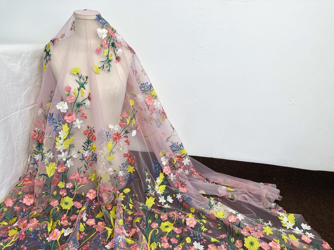 Party Dress Fabric,embroidery Flower Lace Fabric,couture Bridal Dress ...
