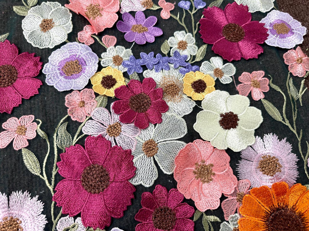 Colorful Flower Tulle Fabric,prom Dress Fabric,3d Flower Lace Fabric ...
