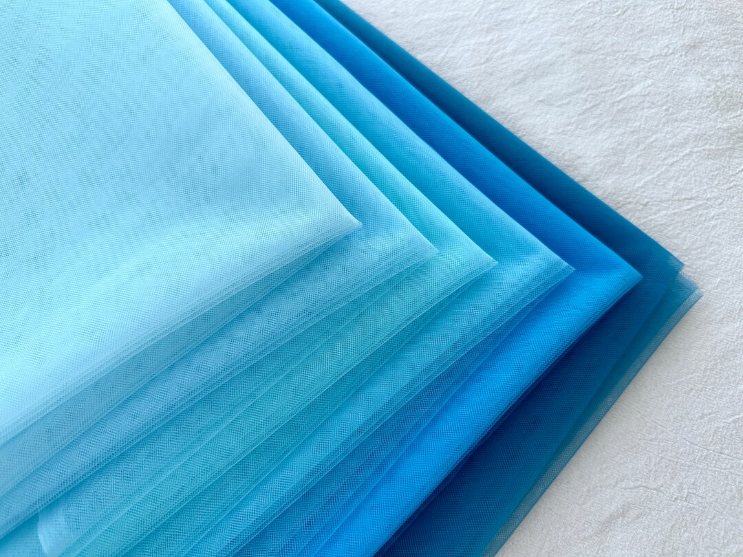 Ocean Blue Tulle,hard Mesh Fabric,stretch Gauze Fabric,tulle Roll ...