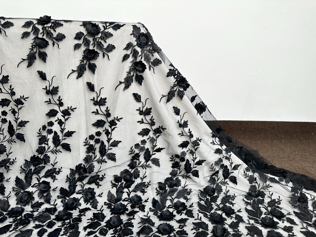 Black Tulle Lace Fabric,prom Dress Fabric,diy Lace Fabric,embroidery ...
