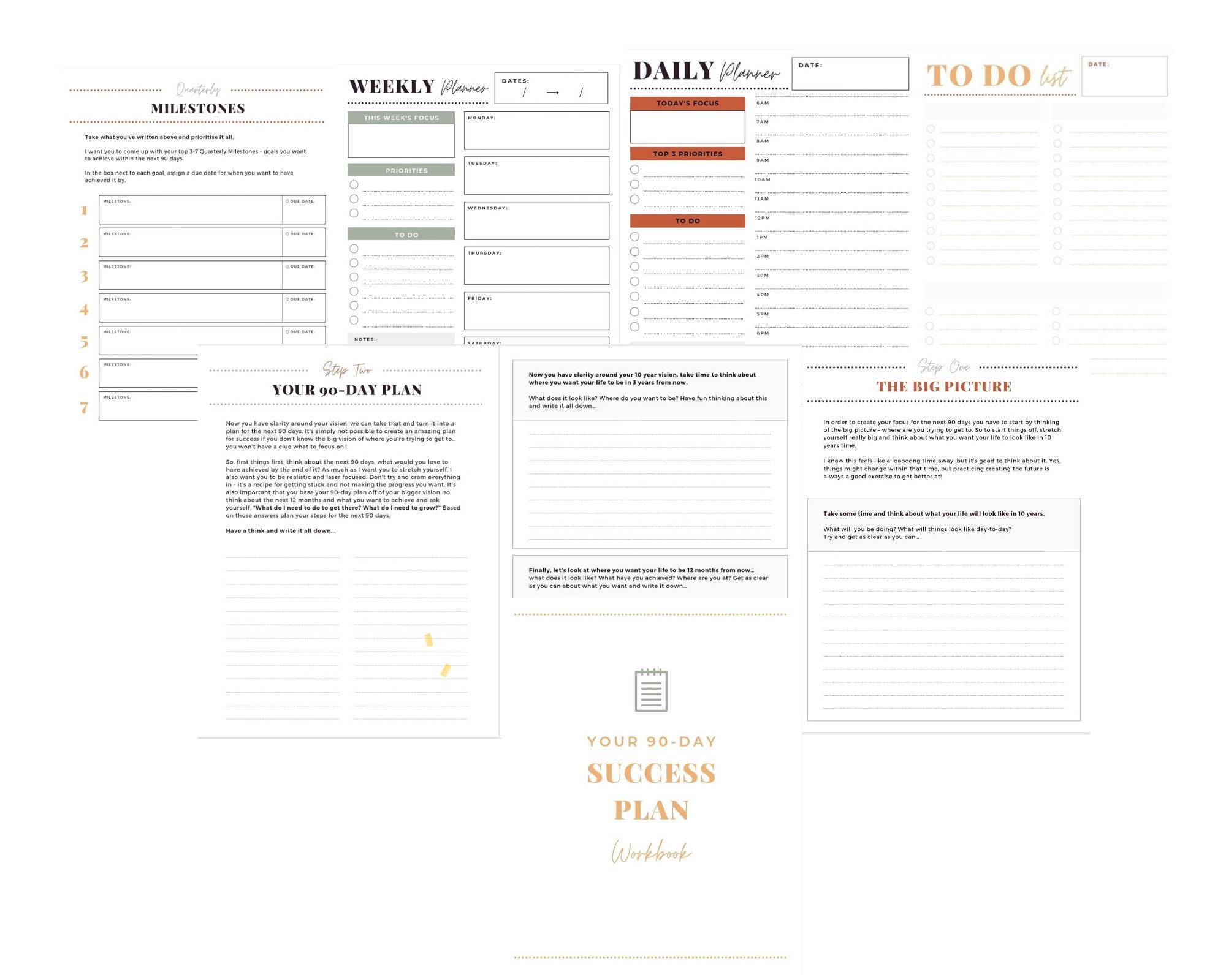 90 Day Planner PDF - Etsy