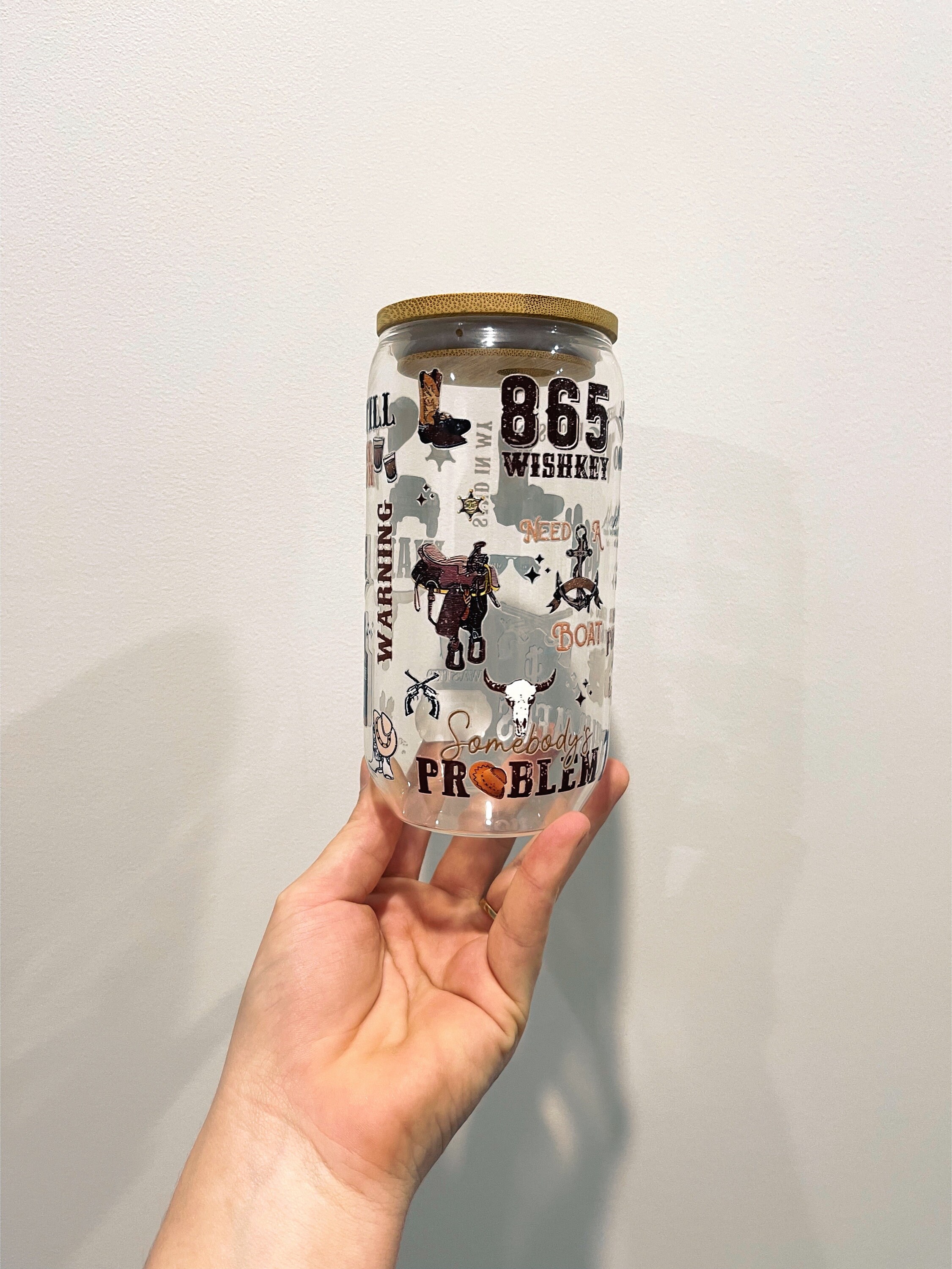 Morgan Wallen Cup 16oz With Bamboo Lid & Glass Straw - Etsy