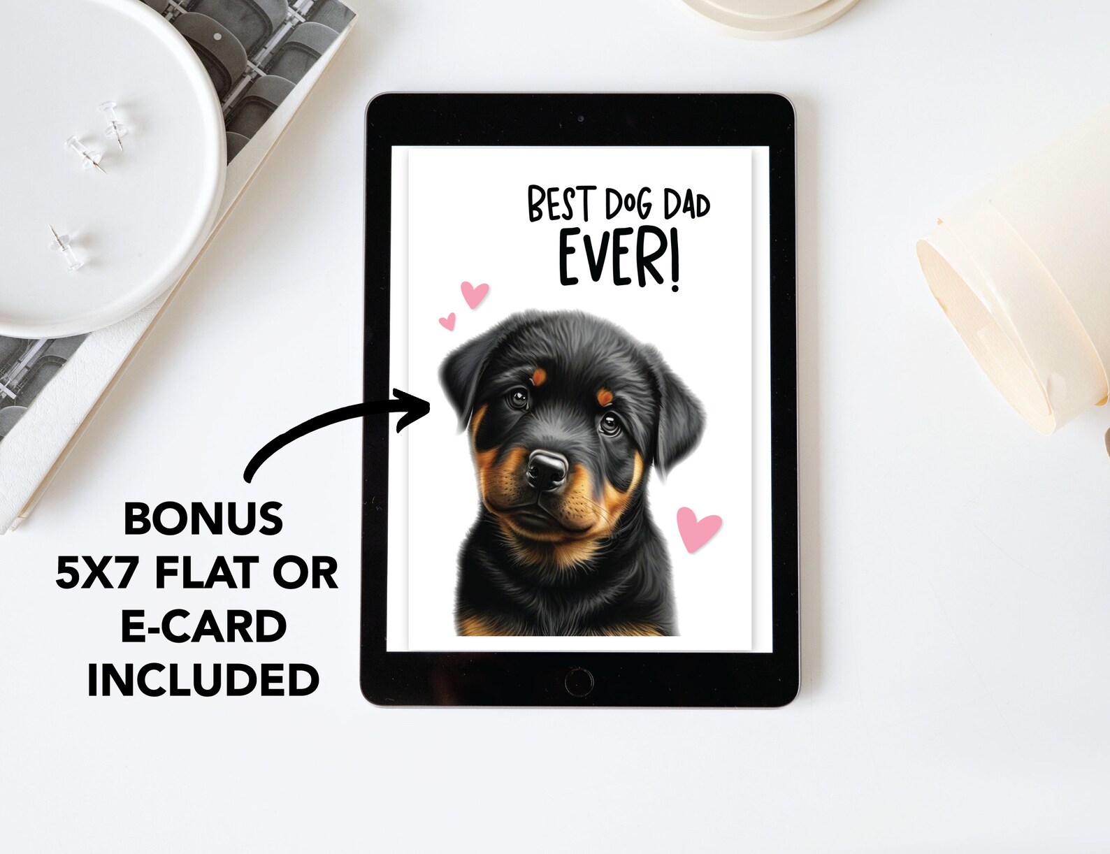 Best Dog Dad Ever Printable Card Rottweiler Happy Fathers - Etsy