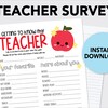 Get to Know Teacher Survey All About My Teacher Teacher Favorites ...