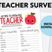 Get to Know Teacher Survey All About My Teacher Teacher Favorites ...