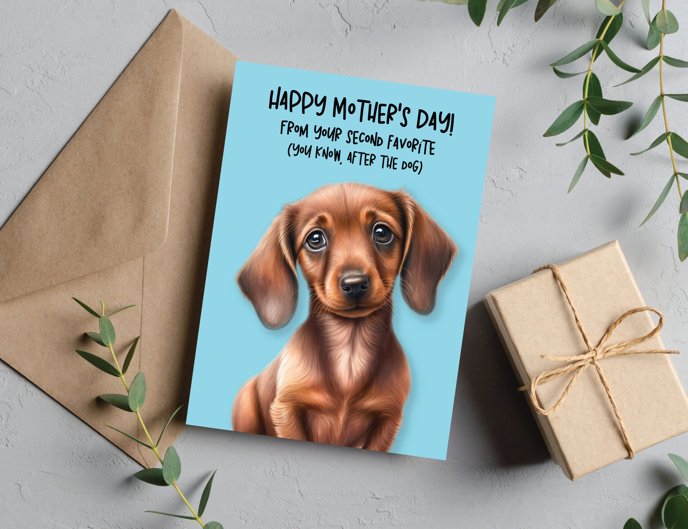 Printable Mother’s Day Card, Dachshund Wiener Dog Mom, Mother’s Day ...