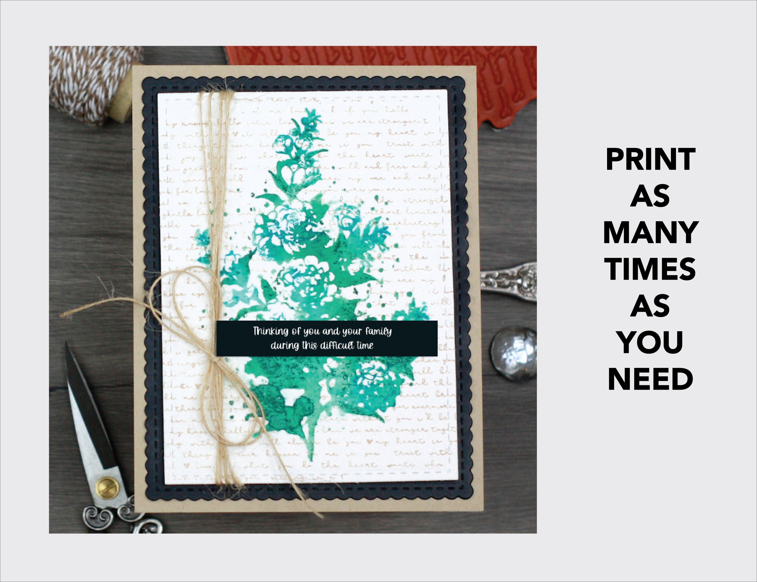 Printable Sympathy Sentiment Strips | Volume One | Black & White ...