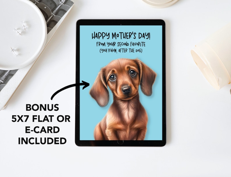 Printable Mother’s Day Card, Dachshund Wiener Dog Mom, Mother’s Day ...