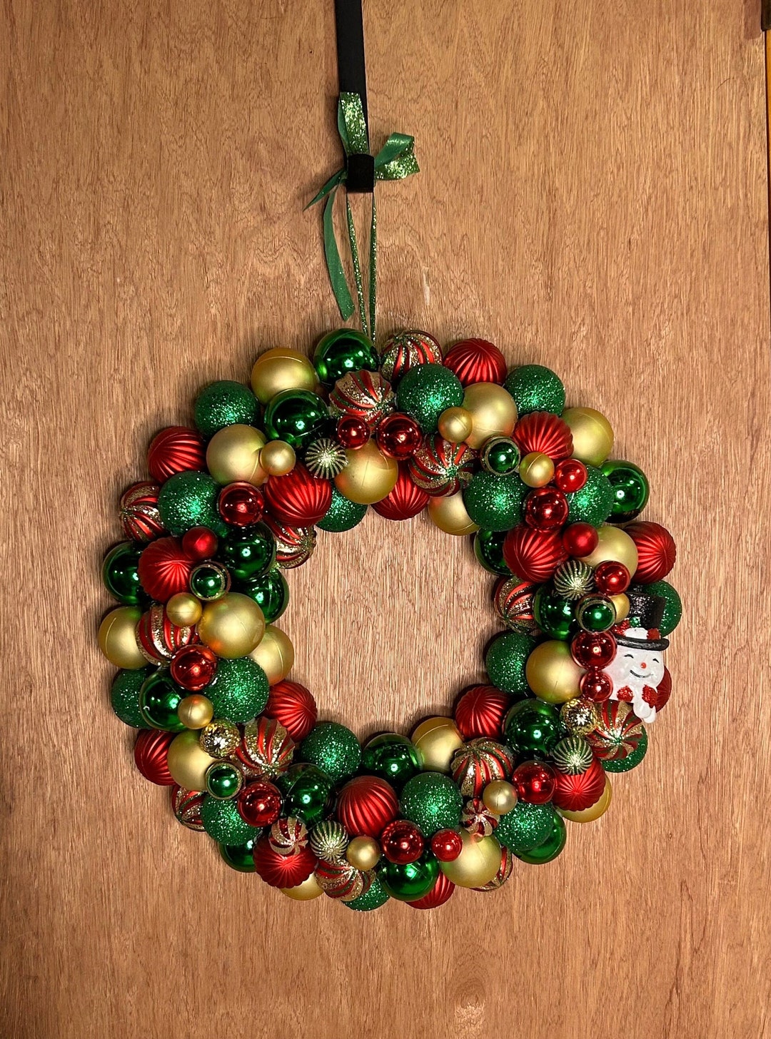 SNOWMAN CHEER Ornament Ball Wreath shatterproof Ready to Ship - Etsy