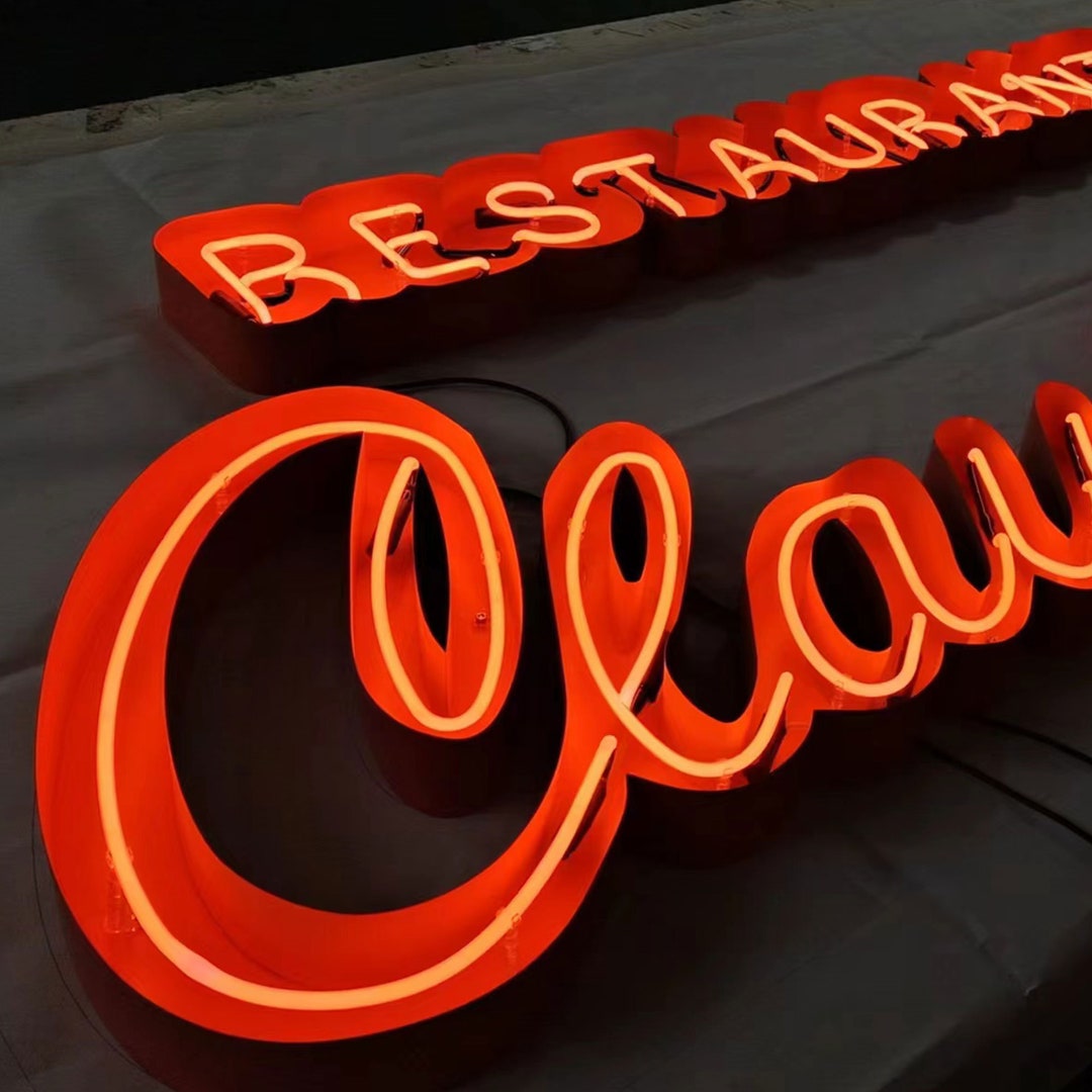 Open Face Channel Letter With Glass Neon - Etsy