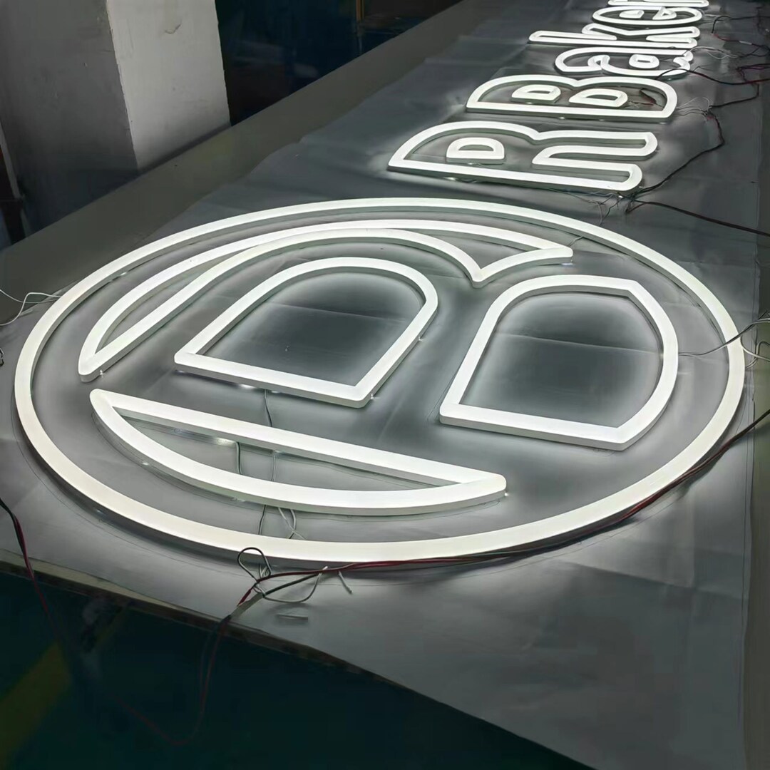 Double Lines Led Faux Neon Acrylic Sign Letter With Brightness Lighting ...