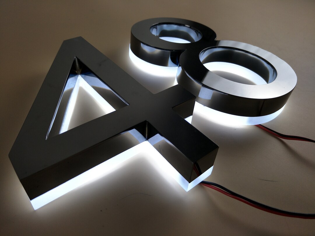 Mirror Black Back Lighting Numbers,illuminated Door Numbers,halo Light ...
