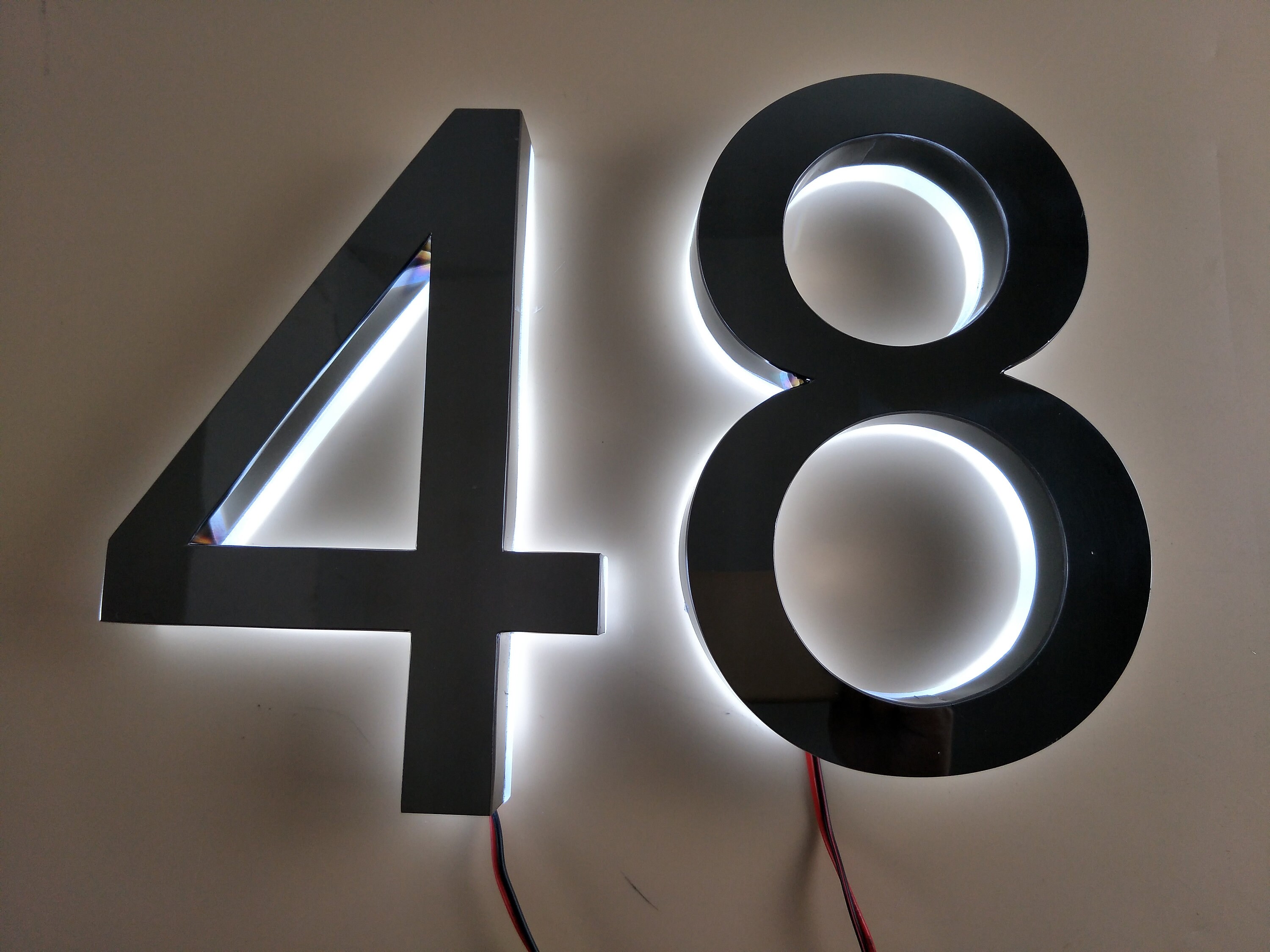 Mirror Black Back Lighting Numbers,illuminated Door Numbers,halo Light ...