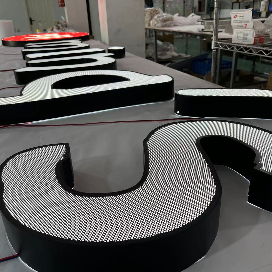 Perforated Face Light Channel Letters Looks Black During the - Etsy