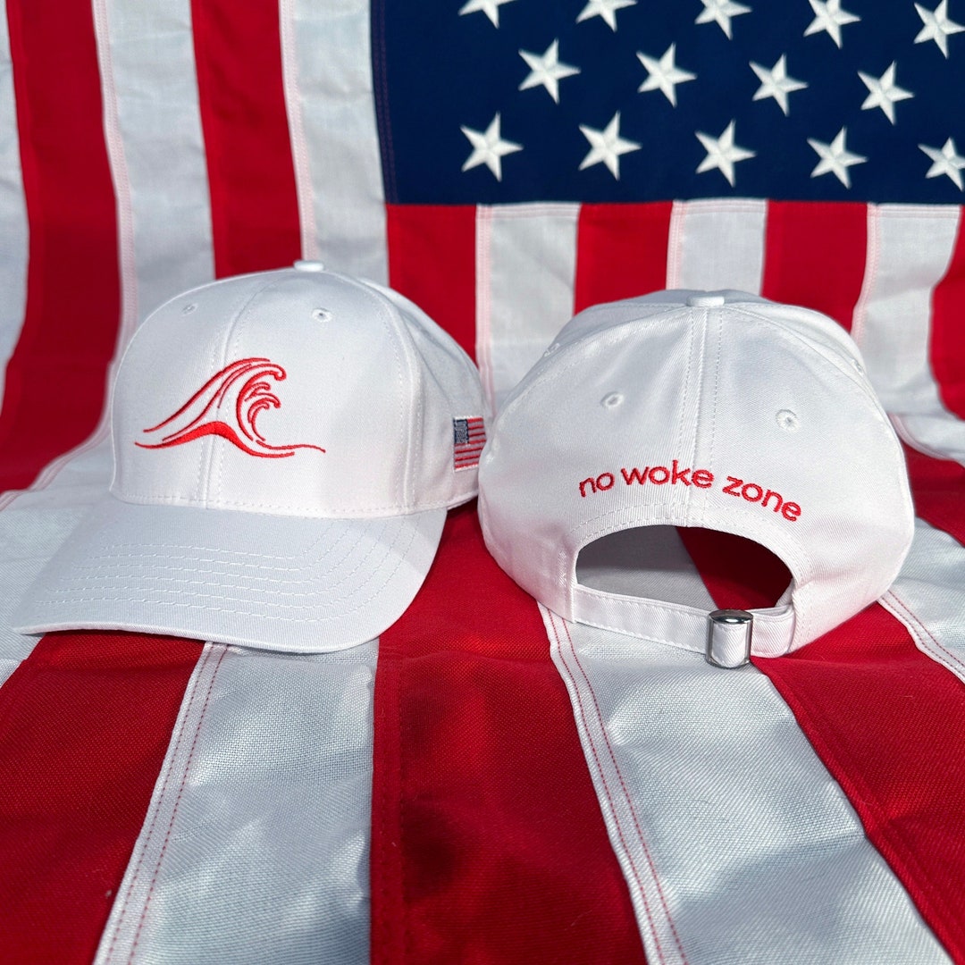 Trump Support Red Wave Patriotic Hat - No Woke Zone, Republican MAGA ...