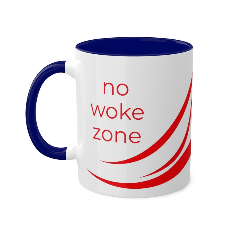 Trump Support- No Woke Zone Mug, Red Wave Design, 11oz Coffee Mug ...