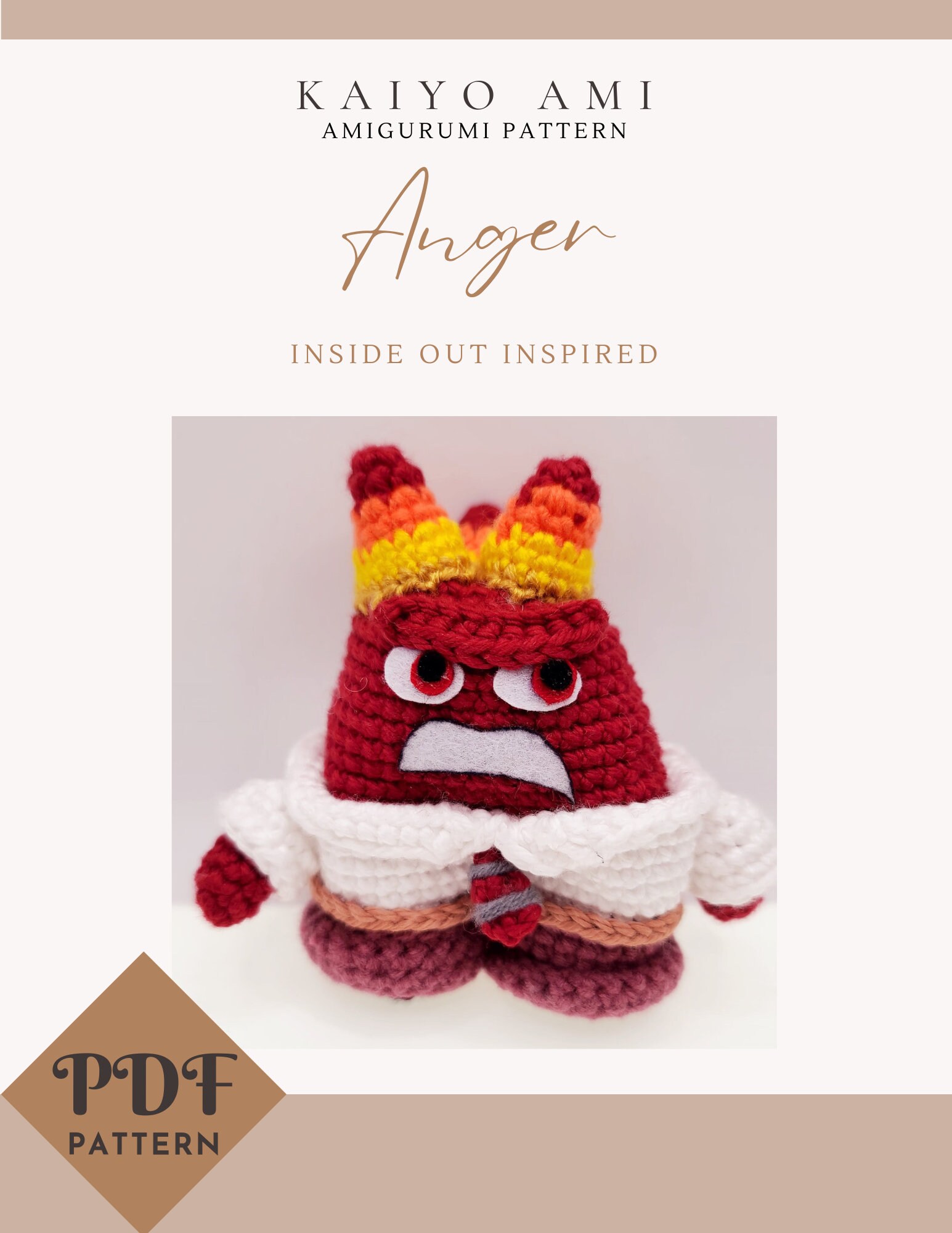 Anger Inside Out Inspired - PDF Pattern [PDF Crochet Pattern ...