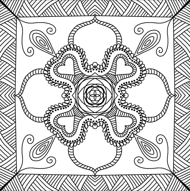 Mandala Coloring Pages 6-10 - Etsy