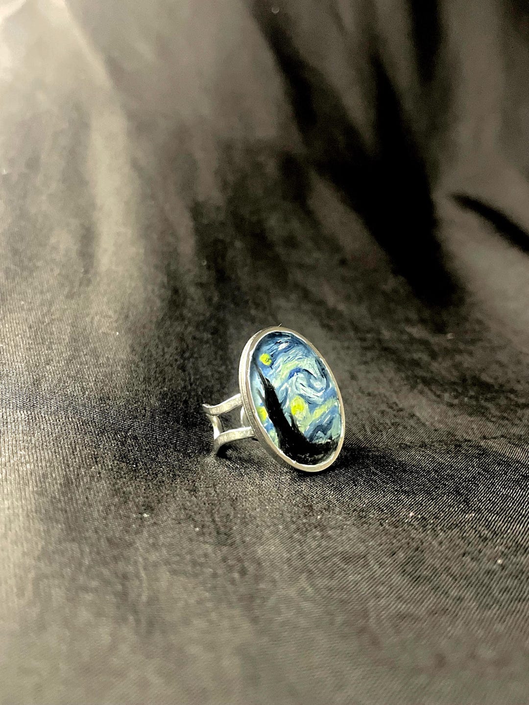 Handpainted Ring Starry Night by Van Gogh - Etsy