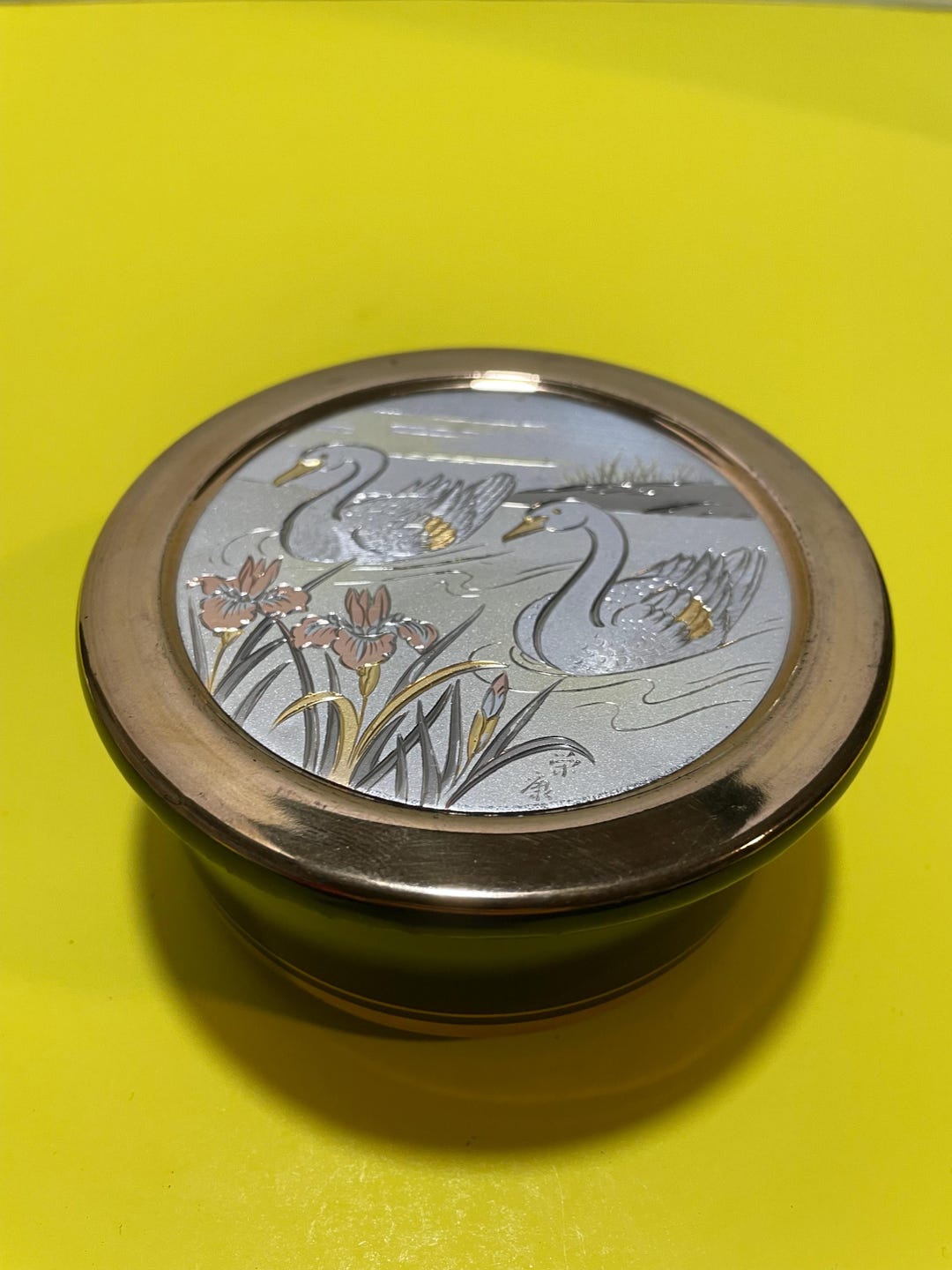 The Art of Chokin Swan Trinket Box - Etsy