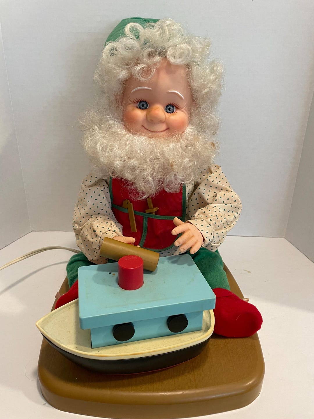 1993 Santa’s Best Animated Elf Making Boats. - Etsy