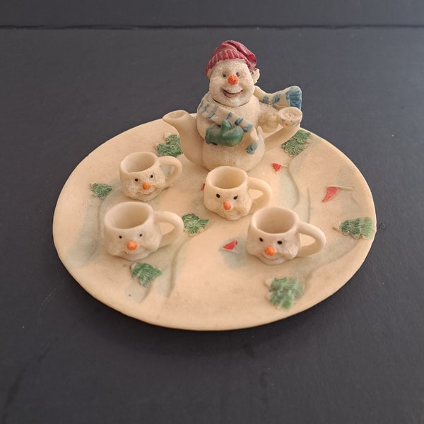 Snowman Tea Set - Etsy