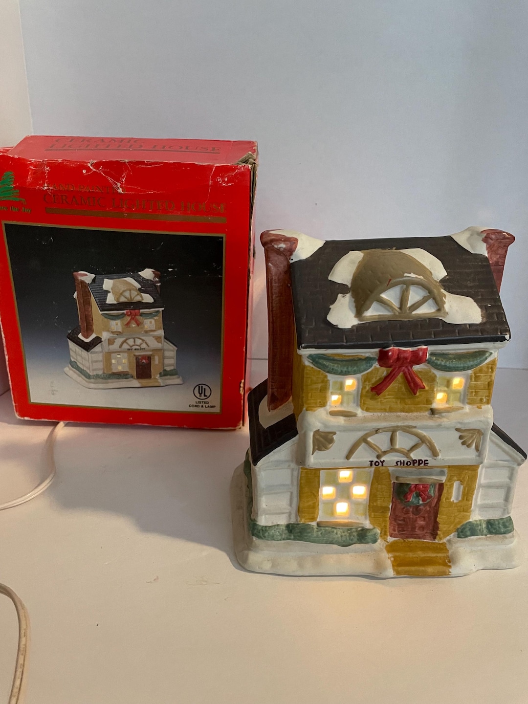Hand Painted Ceramic Lighted House, Christmas Village - Etsy