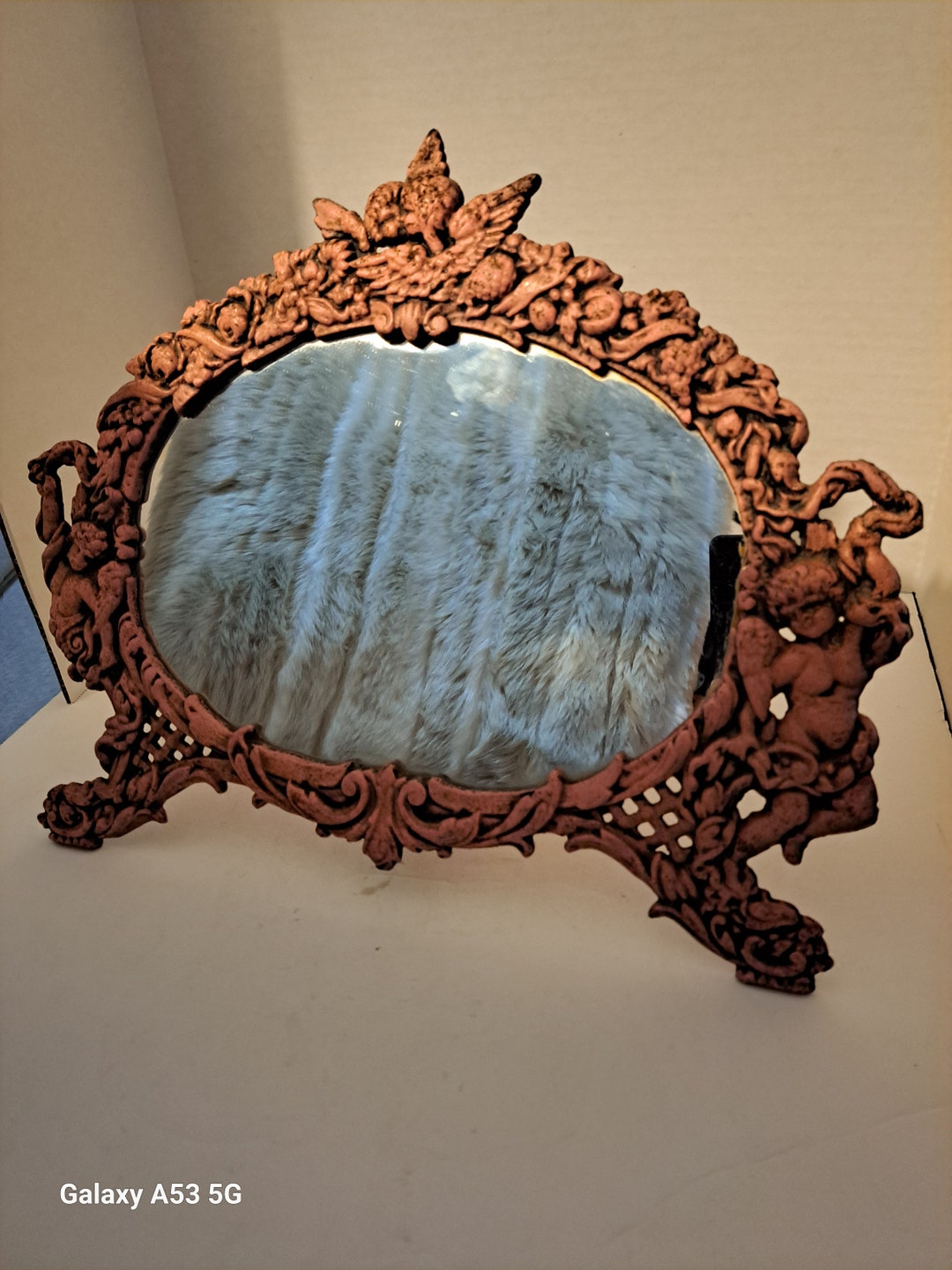 Vintage Cast Iron Table Mirror - Etsy
