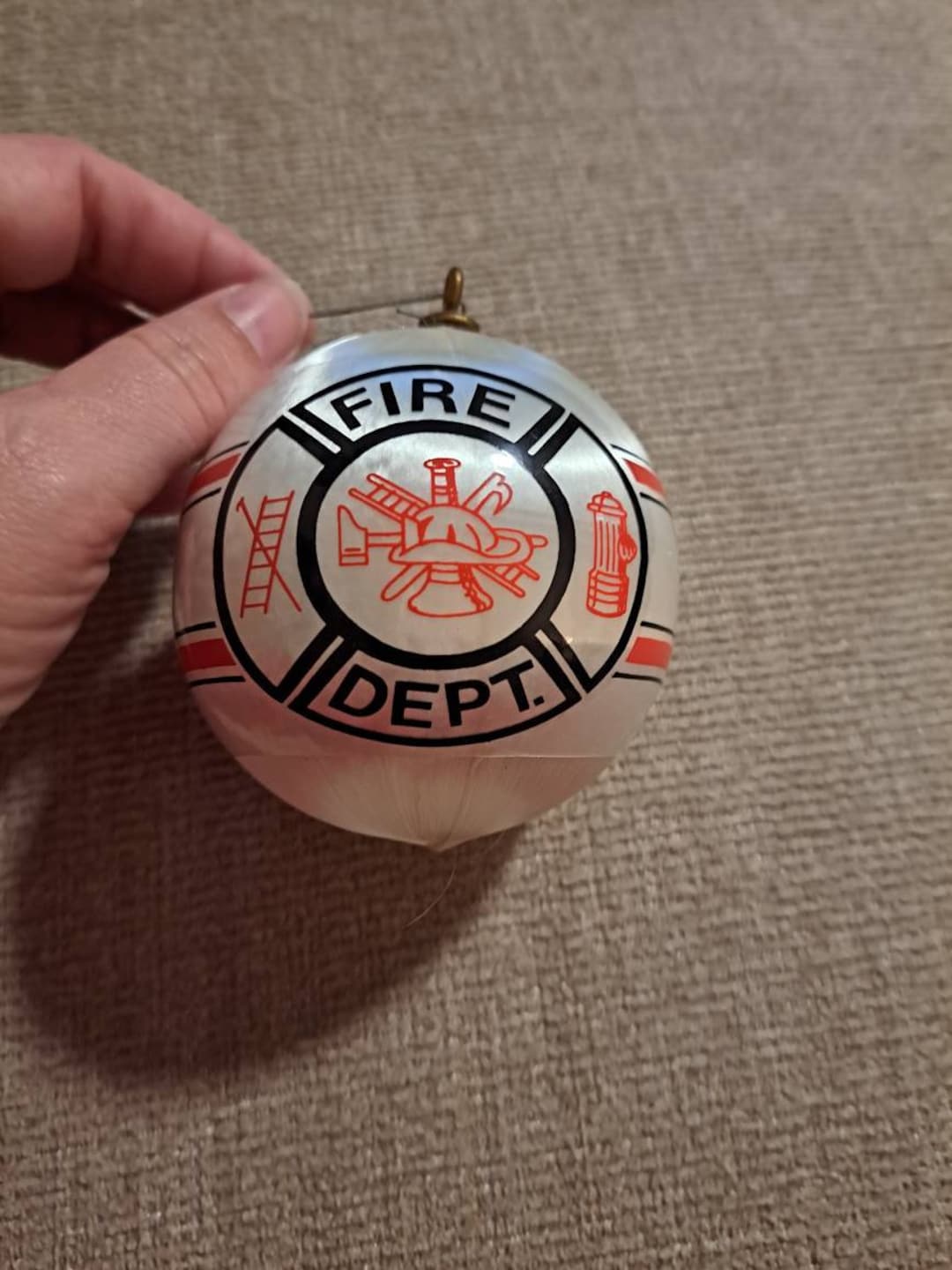 Vintage Satin Fire Dept Christmas Ornament - Etsy