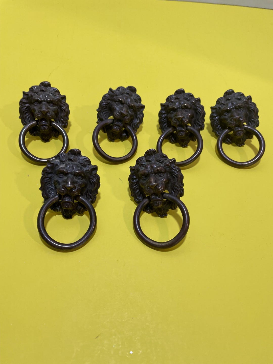 Vintage Lion Drawer Pulls, Set of 6 - Etsy