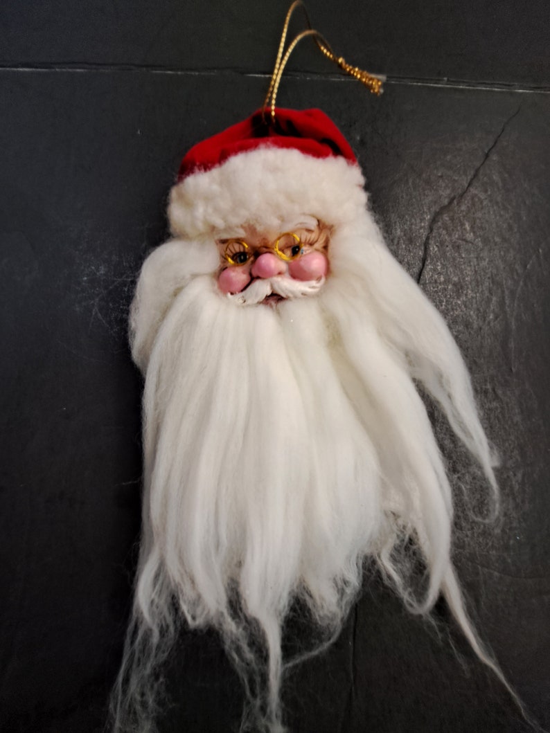 Rosy Cheek Santa Head Ornament - Etsy