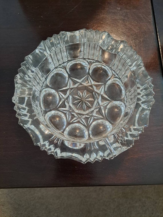 Round Vintage Glass Ashtray - Etsy