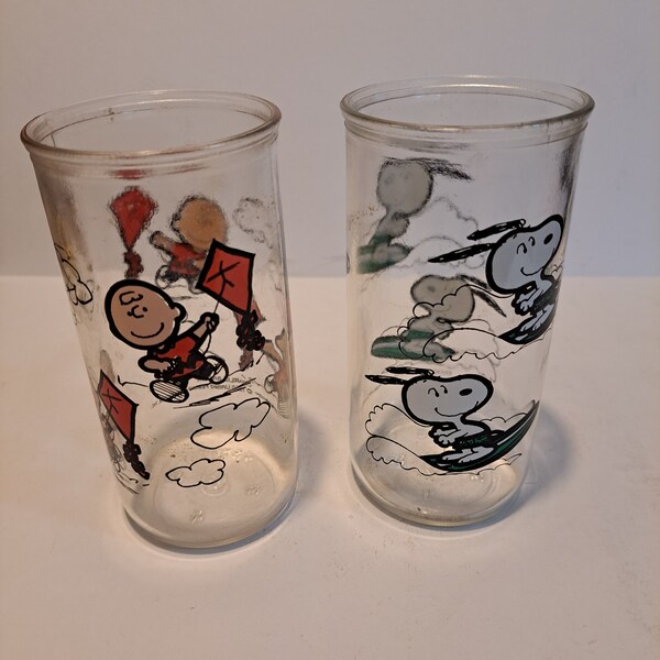 Snoopy Glass - Etsy